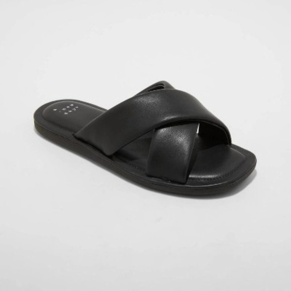 a new day | Shoes | A New Day Daisy Crossband Slide Sandals Black 95 ...